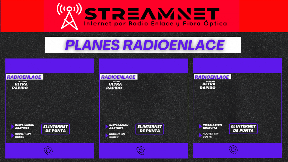 StreamNet – Internet por Radio Enlace y Fibra Optica